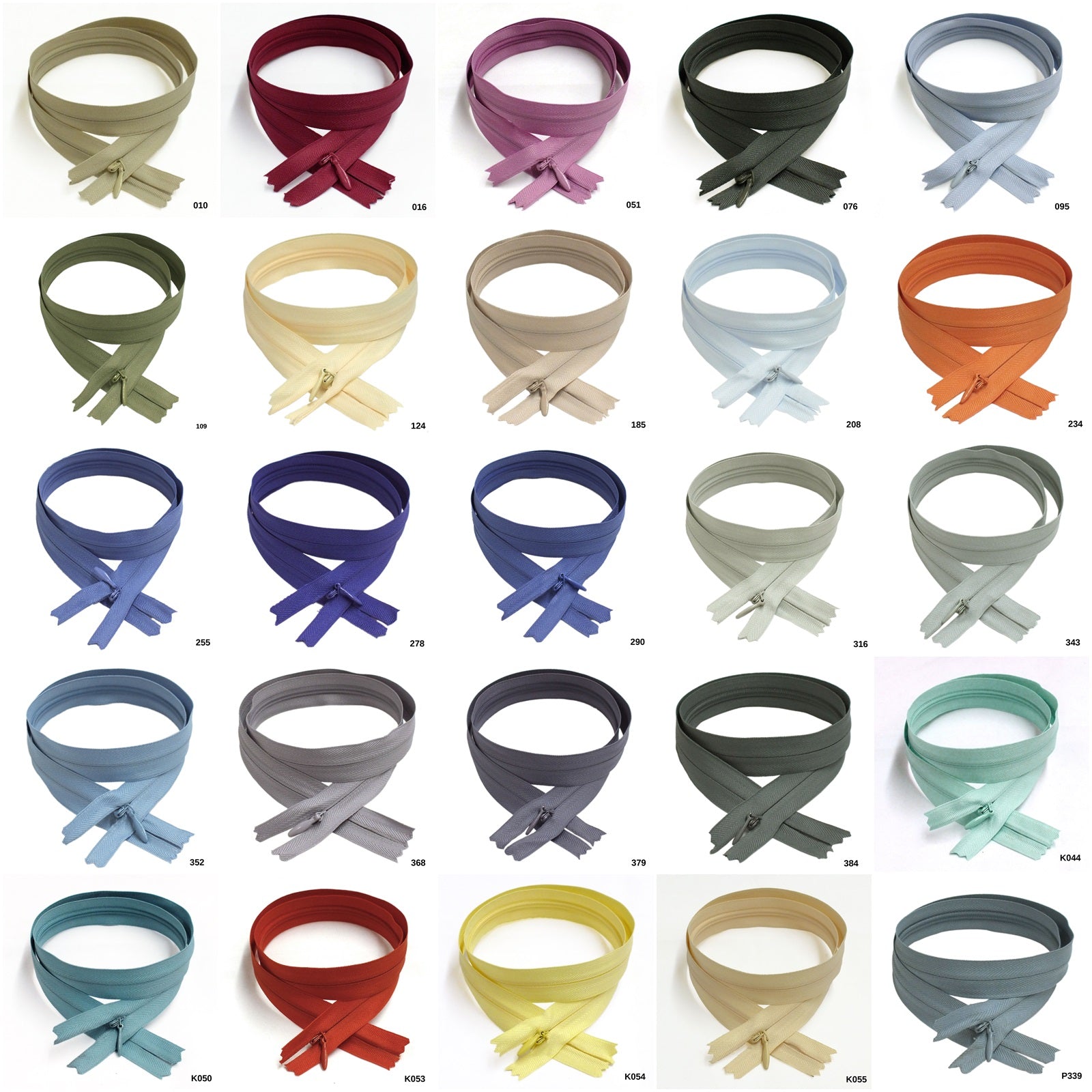 BKC 9" Invisible Zippers - Color:010 to 384 – Panda Trim