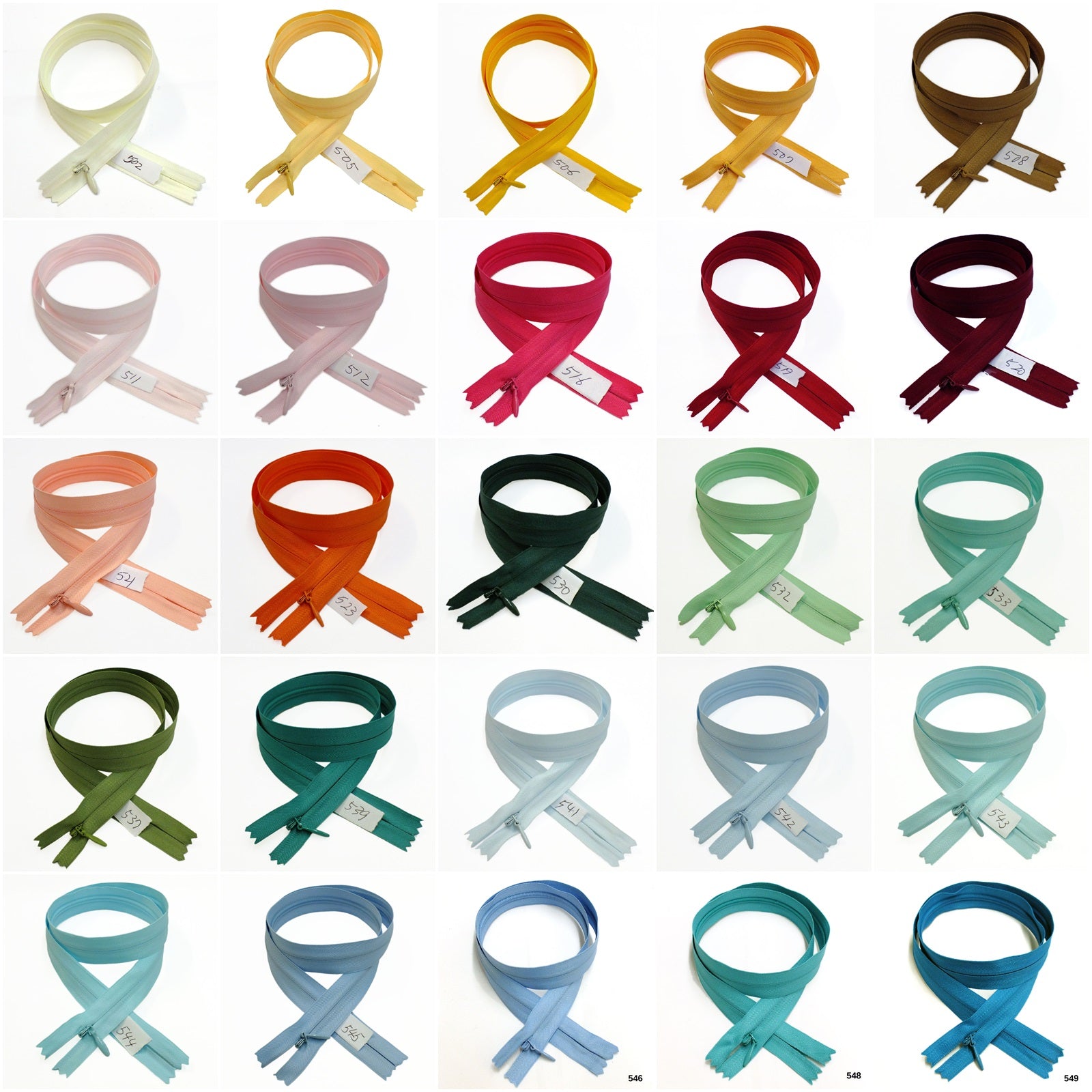 BKC 9" Invisible Zippers - Color:551 to S920 – Panda Trim