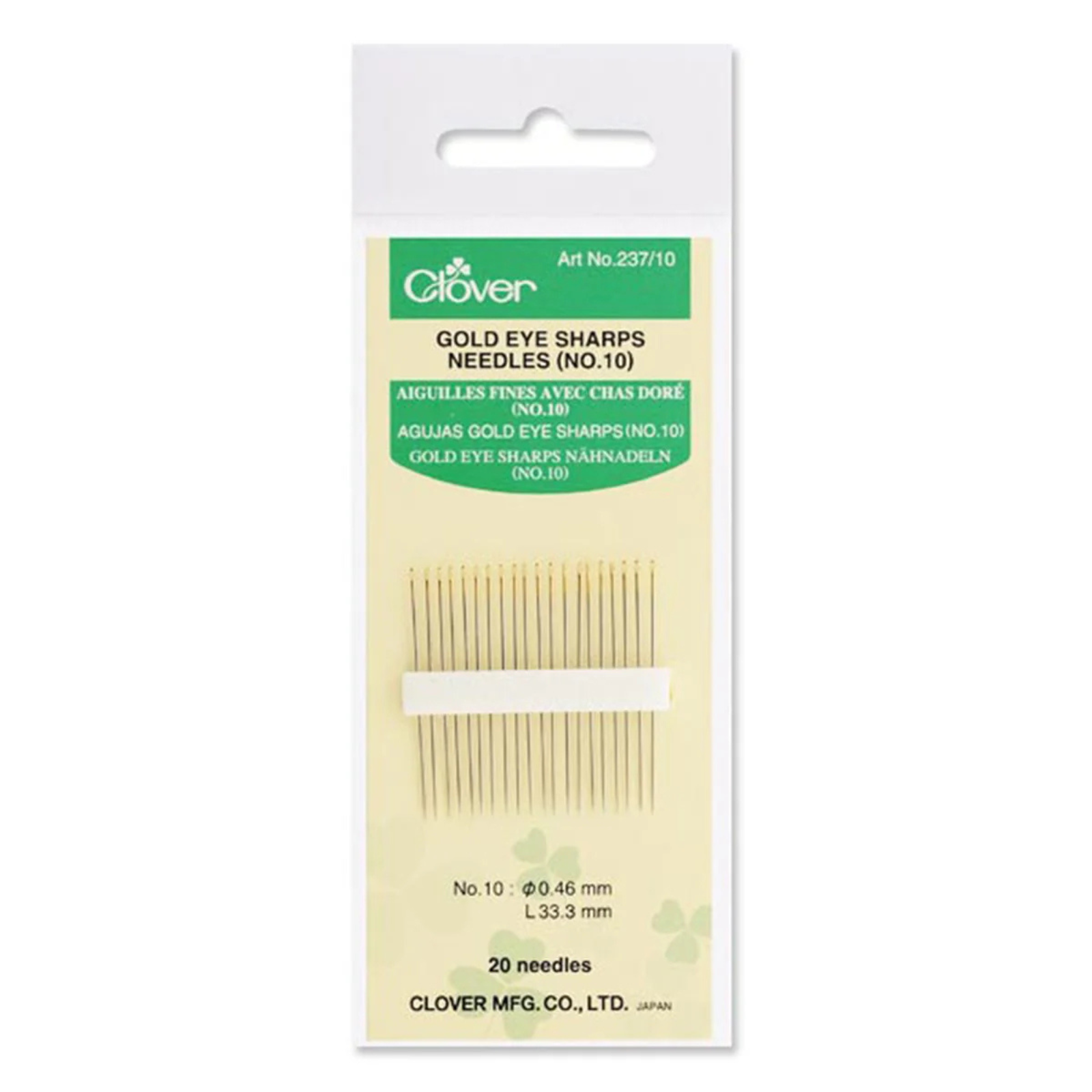 Clover Gold Eye Sharps Size 10 – Panda Trim