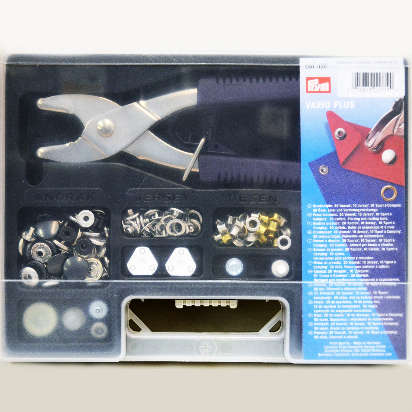 Prym Non-Sew Vario Plus Snap, Eyelet, Rivet, Jean Button Kit – Panda Trim