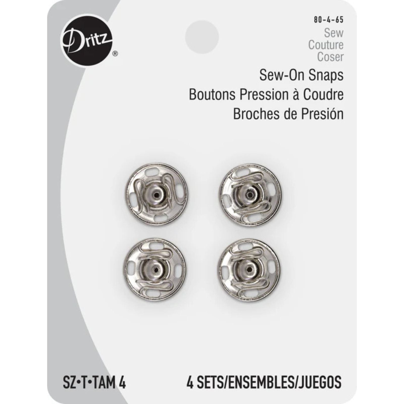 Dritz Nickel-Plated Brass Sew On Snaps – Panda Trim